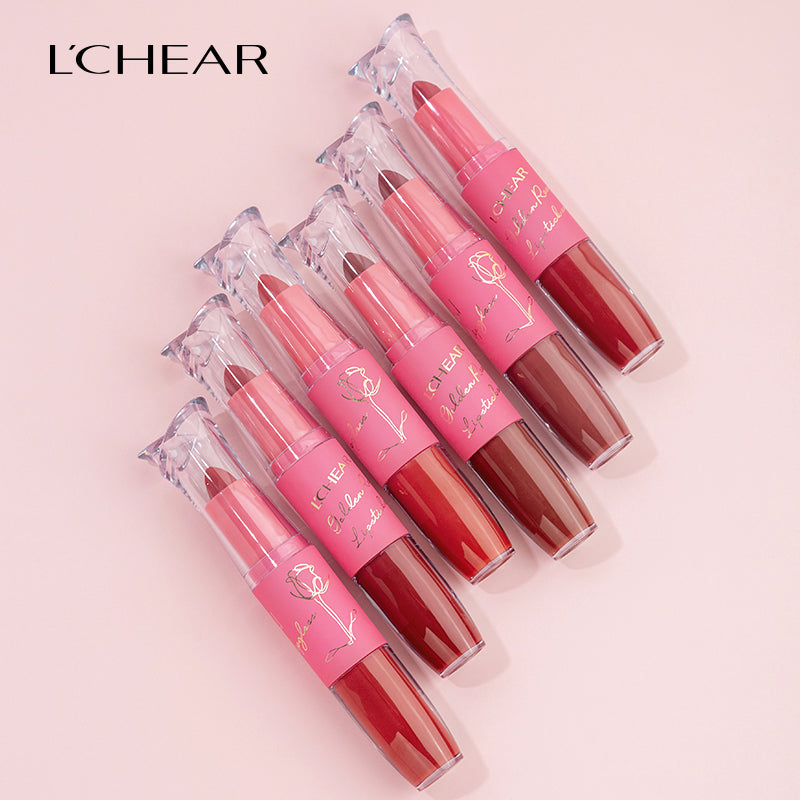L'CHEAR GOLDEN ROSE 2IN1 LIPSTICK AND LIPGLOSS (12 SHADES) – L'chear